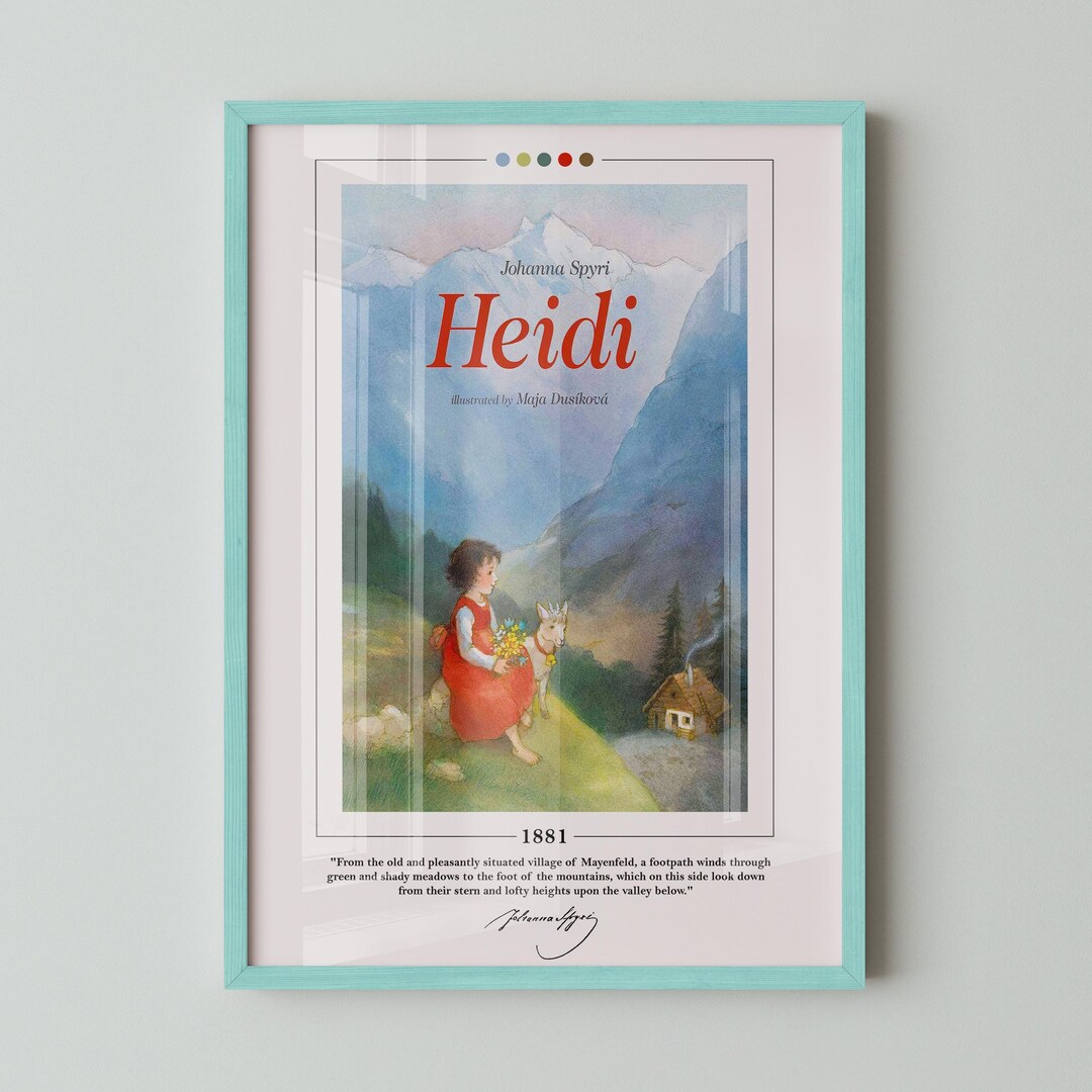 Heidi Book Cover Poster | Johanna Spyri, Heidi Poster, Heidi Print ...