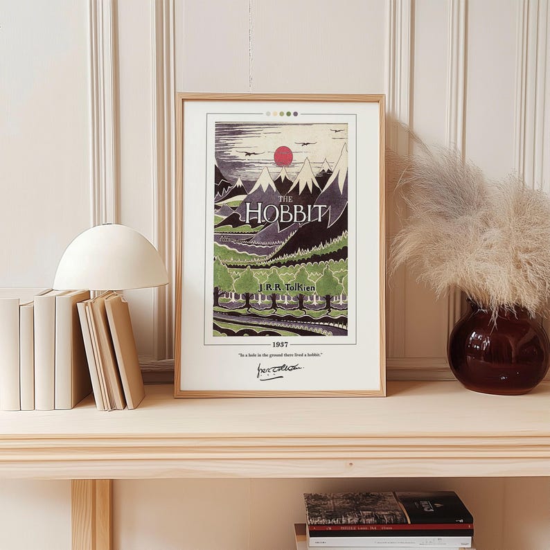 The Hobbit Book Cover Poster | J. R. R. Tolkien, the Hobbit Poster, the ...