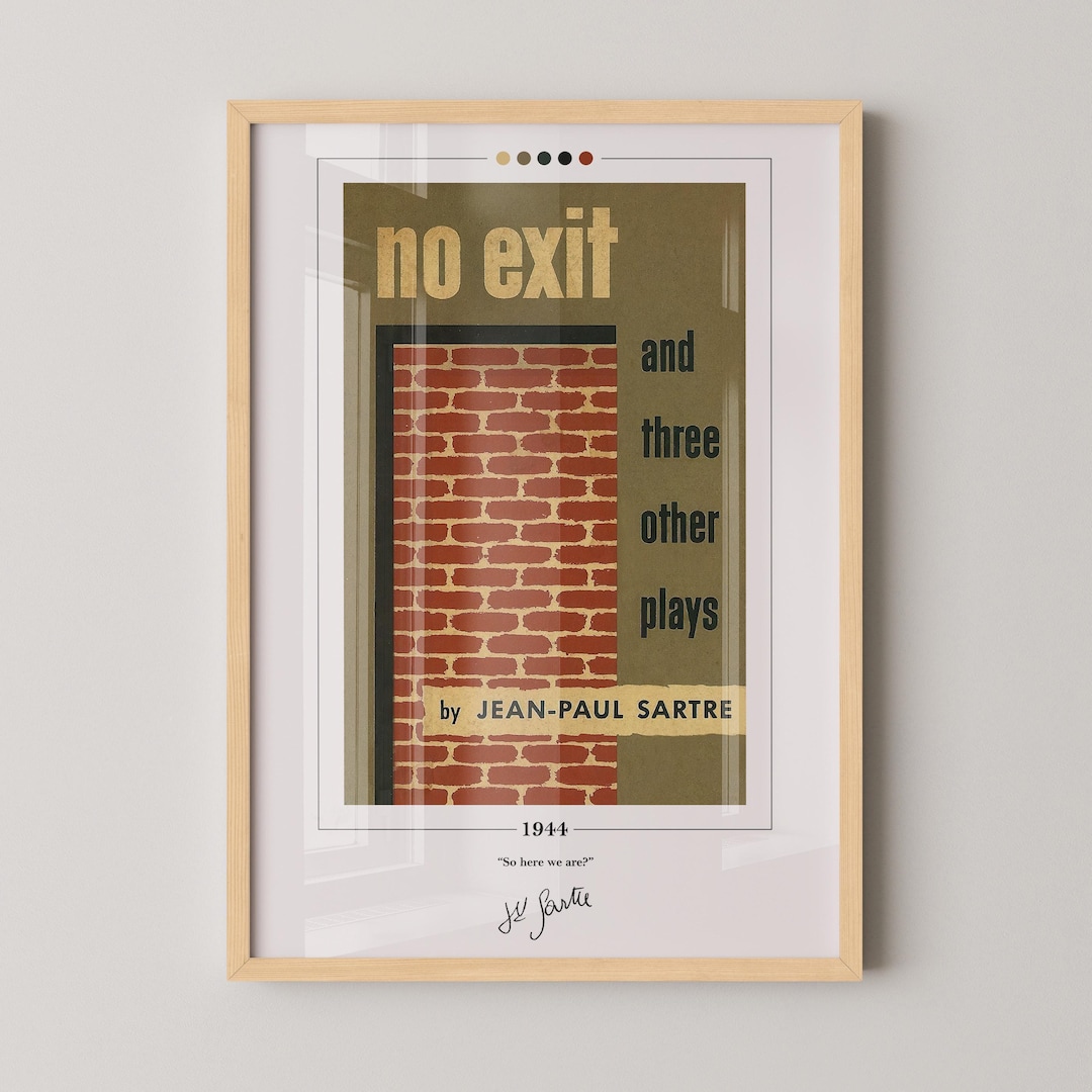 No Exit Book Cover Poster | Jean Paul Sartre, No Exit Poster, No Exit ...