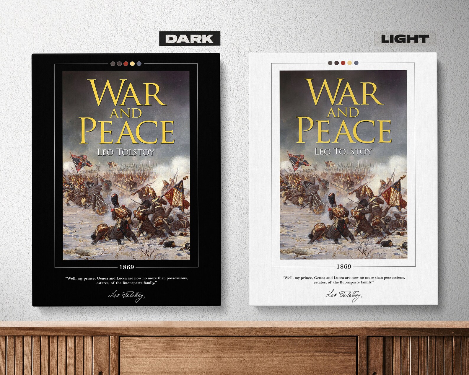 War and Peace Book Cover Poster Leo Tolstoy War and Peace - Etsy