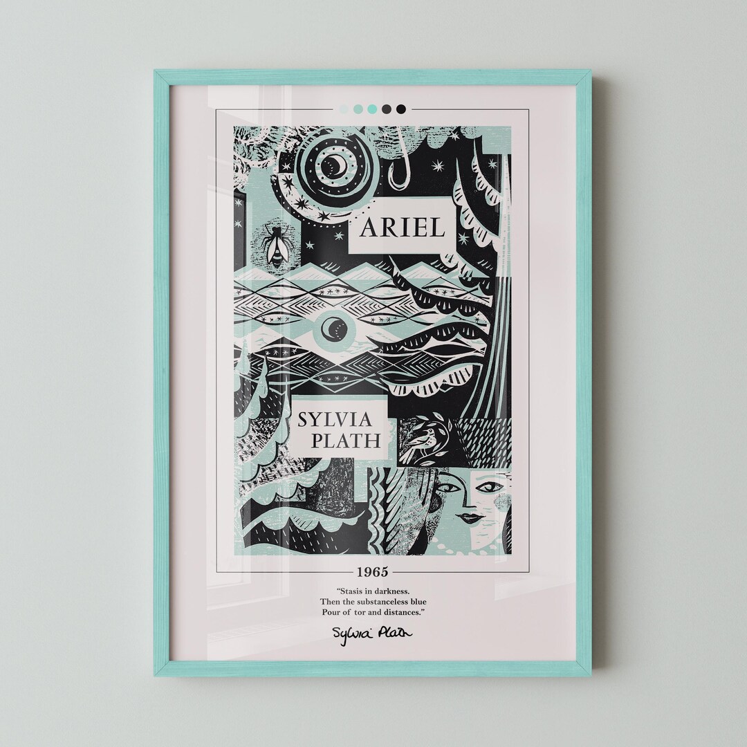 Ariel Book Cover Poster | Sylvia Plath, Ariel Poster, Ariel Print, Book ...