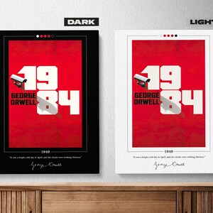 1984 Book Cover Poster | George Orwell, 1984 Poster, 1984 Print, Book ...