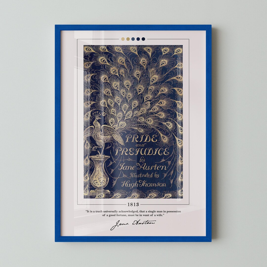 Pride and Prejudice Book Cover Poster | Jane Austen, Pride and ...