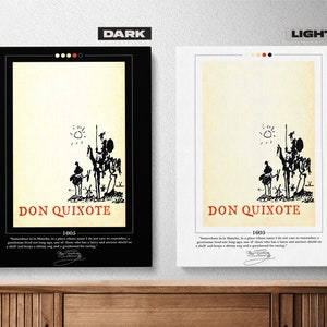 Don Quixote Book Cover Poster | Miguel De Cervantes, Don Quixote Poster ...