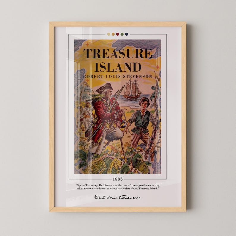 Treasure Island Book Cover Poster | Robert Louis Stevenson, Treasure ...
