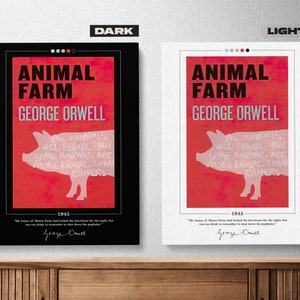 Animal Farm Book Cover Poster | George Orwell, Animal Farm Poster ...