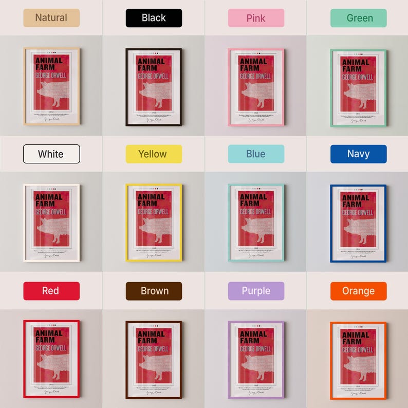 Animal Farm Book Cover Poster | George Orwell, Animal Farm Poster ...