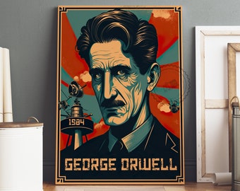 1984 Poster, George Orwell, Book Cover - Etsy