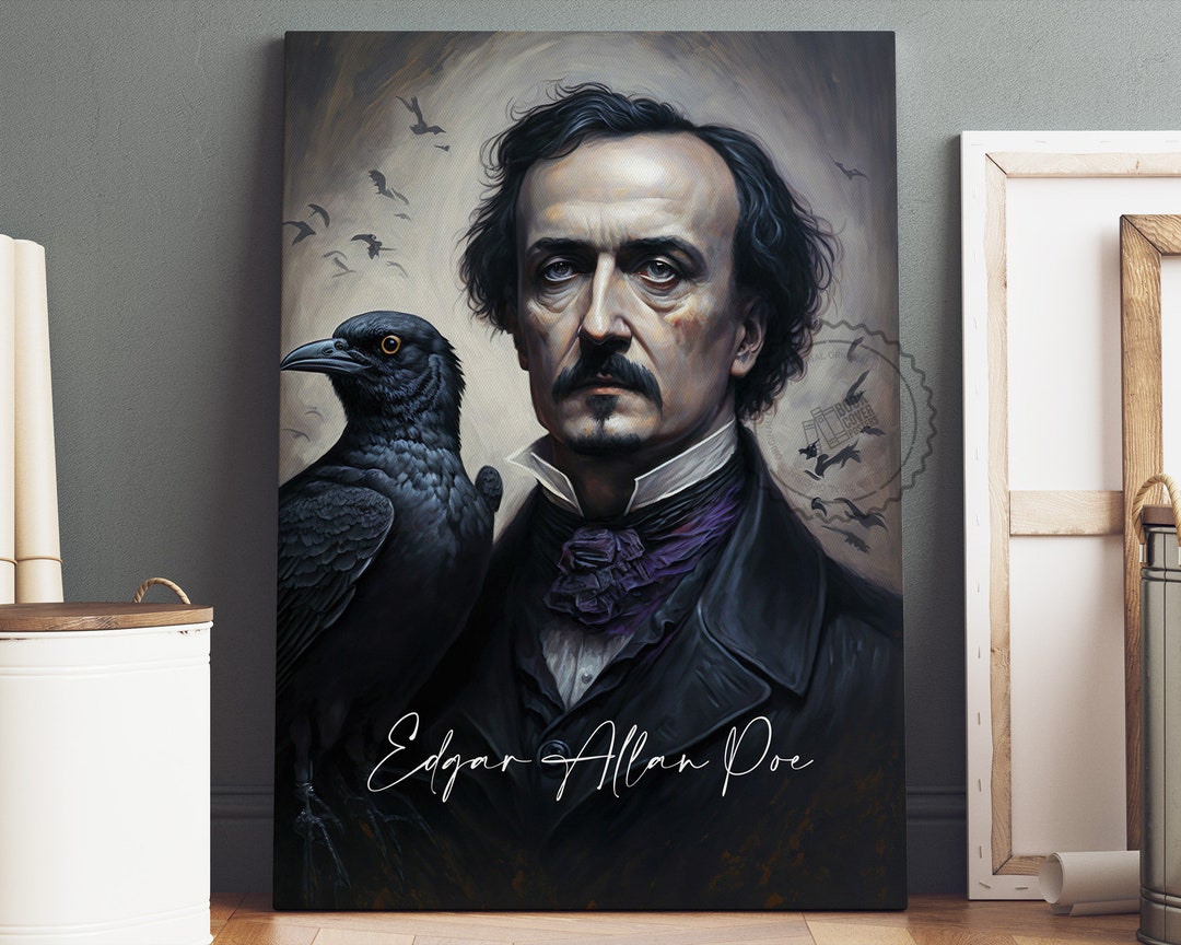 Edgar Allan Poe Poster Canvas | Edgar Allan Poe Canvas Wall Art, Edgar ...