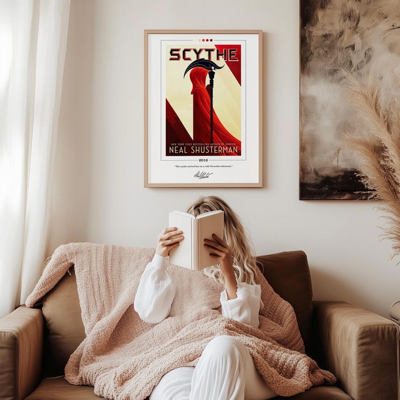 Scythe Book Cover Poster | Neal Shusterman, Scythe Poster, Scythe Print ...