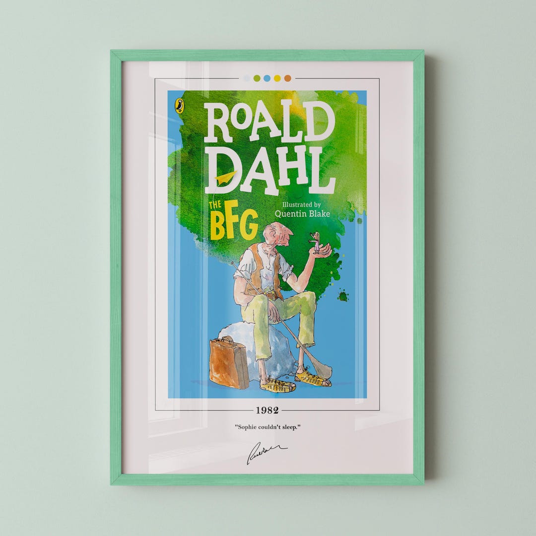 The BFG Book Cover Poster | Roald Dahl, the BFG Poster, the BFG Print ...