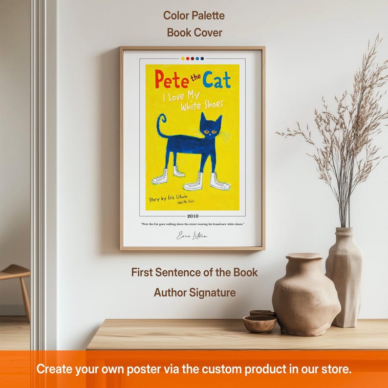 Pete the Cat Book Cover Poster | Eric Litwin, Pete the Cat Poster, Pete ...