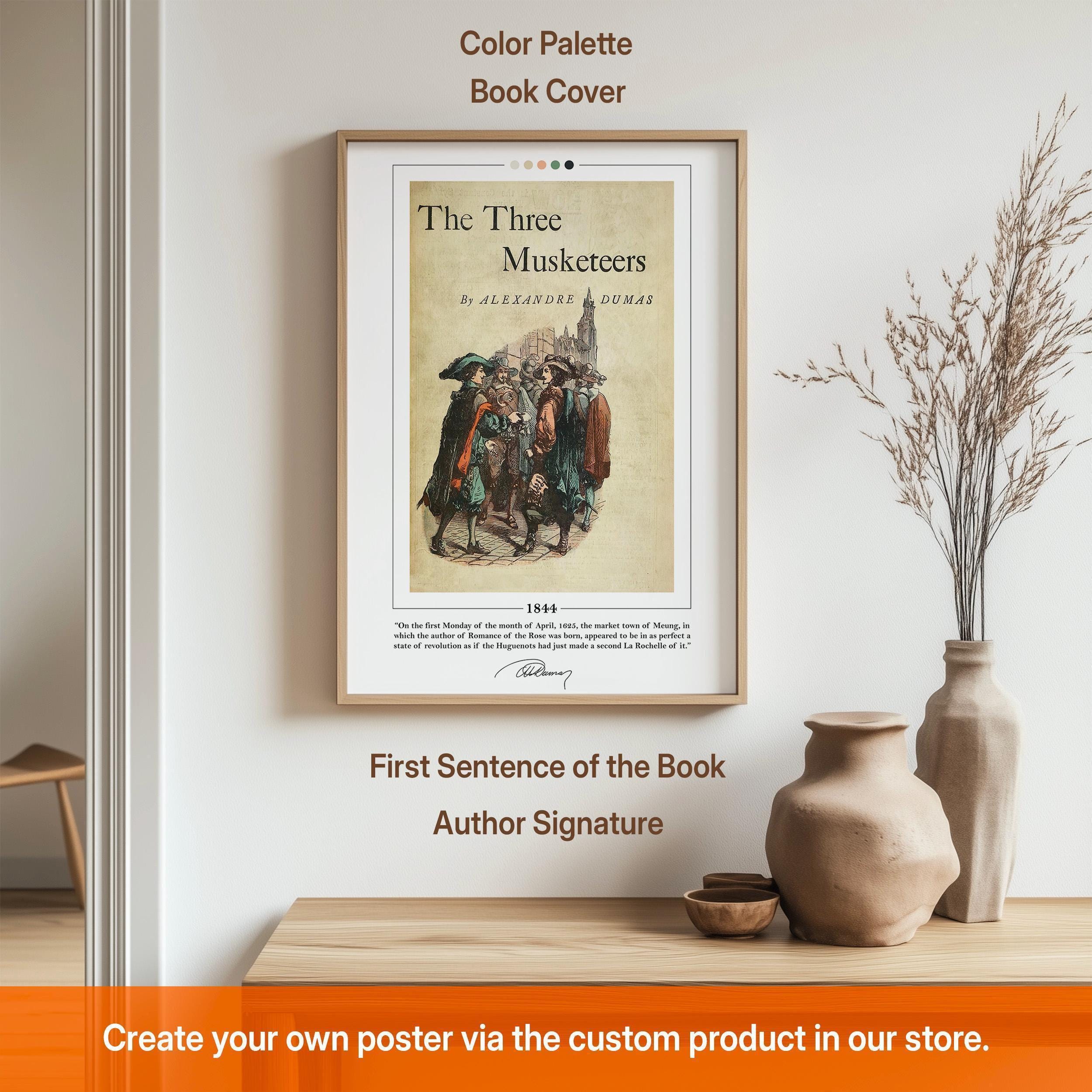The Three Musketeers Book Cover Poster | Alexandre Dumas, the Three ...