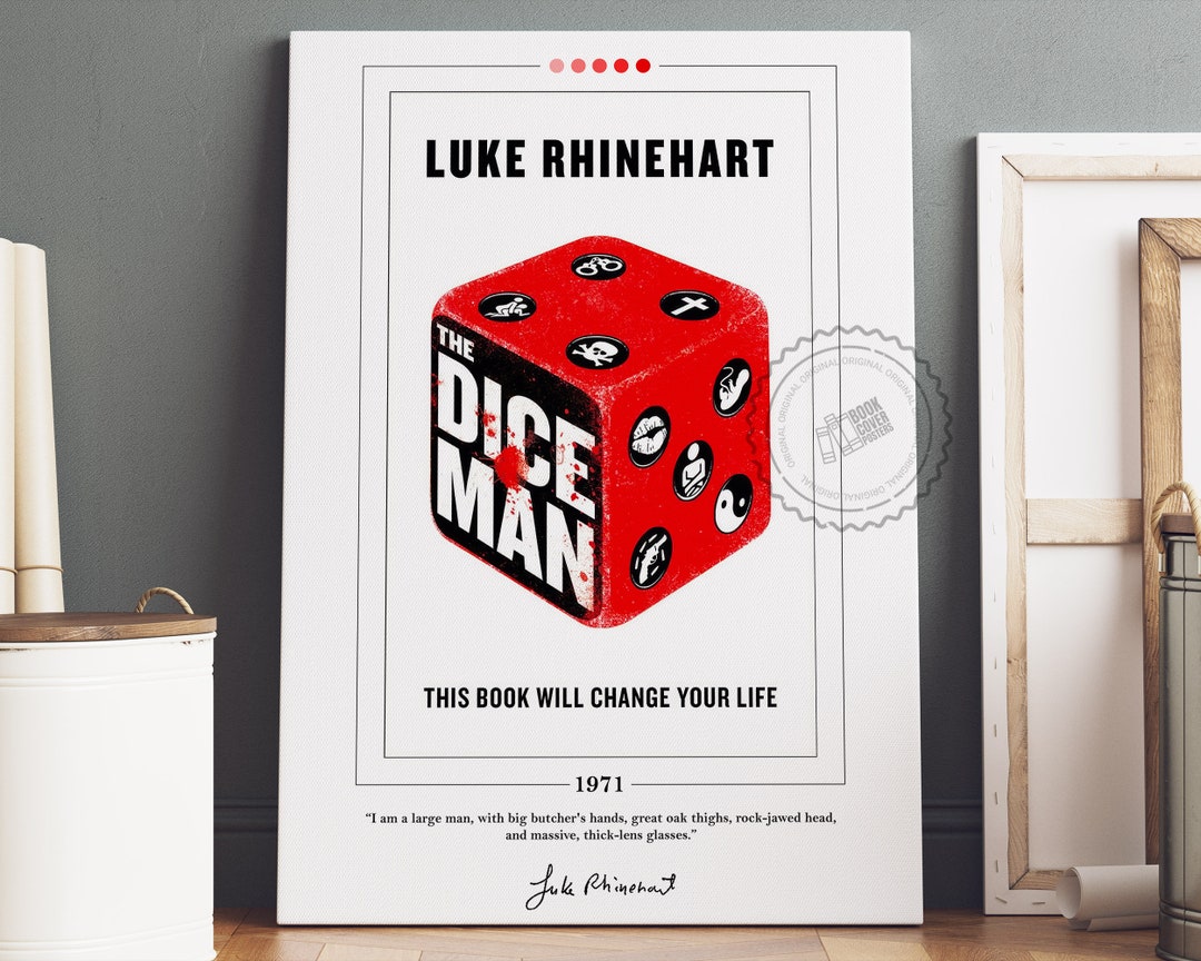 The Dice Man Book Cover Poster | Luke Rhinehart, Dice Man Poster, Dice ...