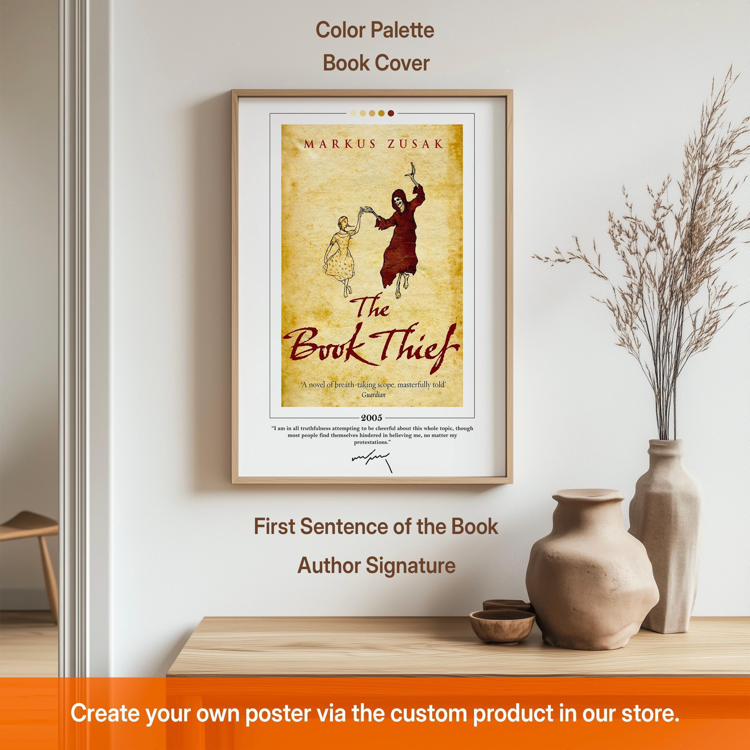 The Book Thief Book Cover Poster | Markus Zusak, Book Thief Poster ...