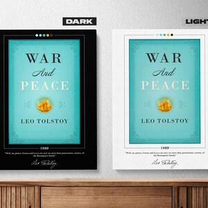 War and Peace Book Cover Poster Leo Tolstoy, War and Peace Poster, War ...