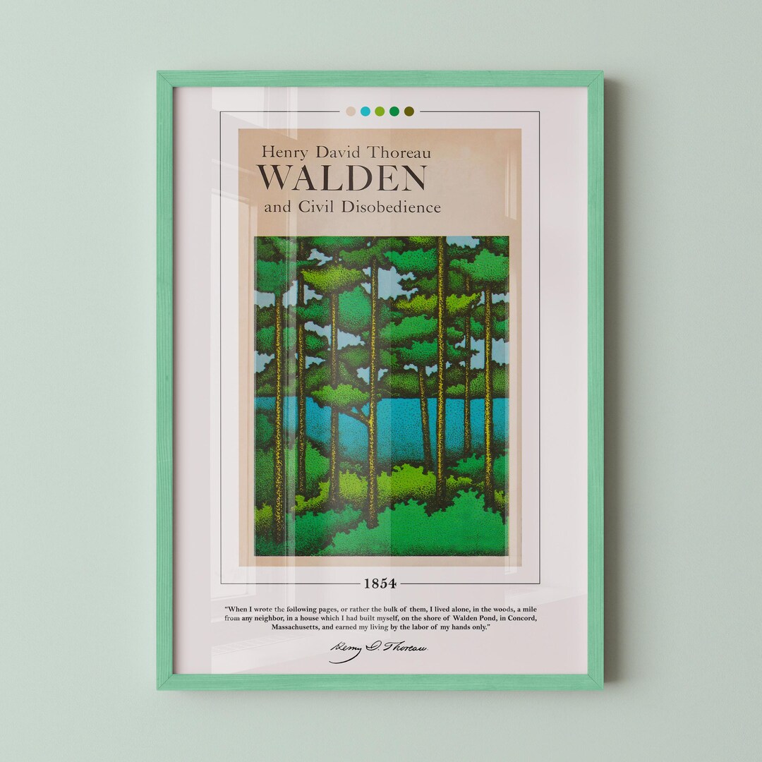 Walden Book Cover Poster | Henry David Thoreau, Walden Poster, Walden ...