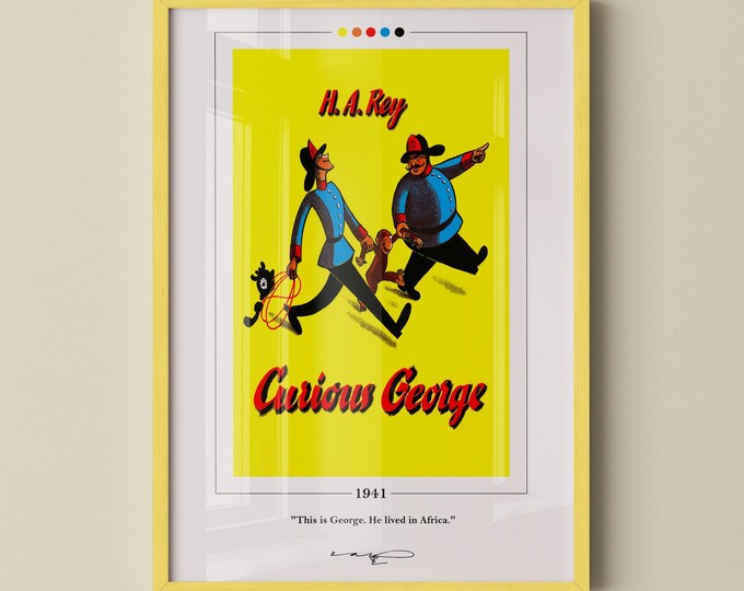 Curious George Art Print Framed Zoo Seal Fish - Etsy