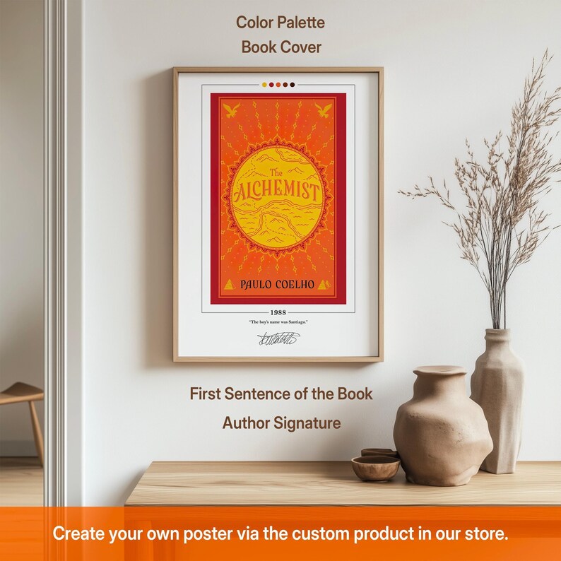 The Alchemist Book Cover Poster | Paulo Coelho, the Alchemist Poster ...