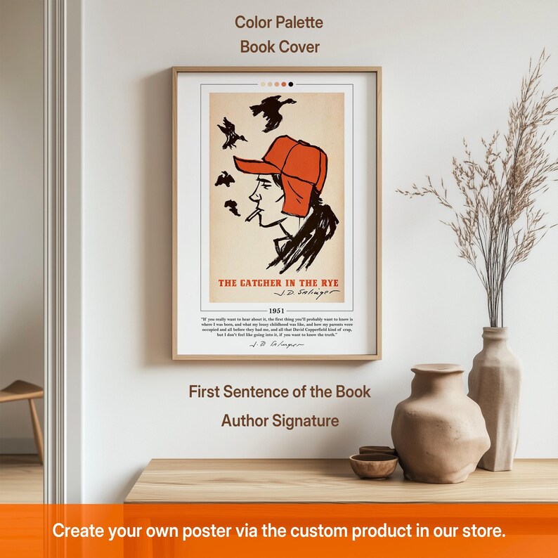 The Catcher in the Rye Book Cover Poster | J. D. Salinger, the Catcher ...