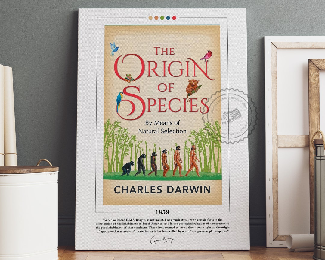 The Origin of Species Book Cover Poster | Charles Darwin, Origin of ...
