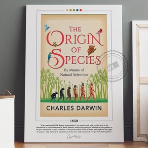 The Origin of Species Book Cover Poster | Charles Darwin, Origin of ...