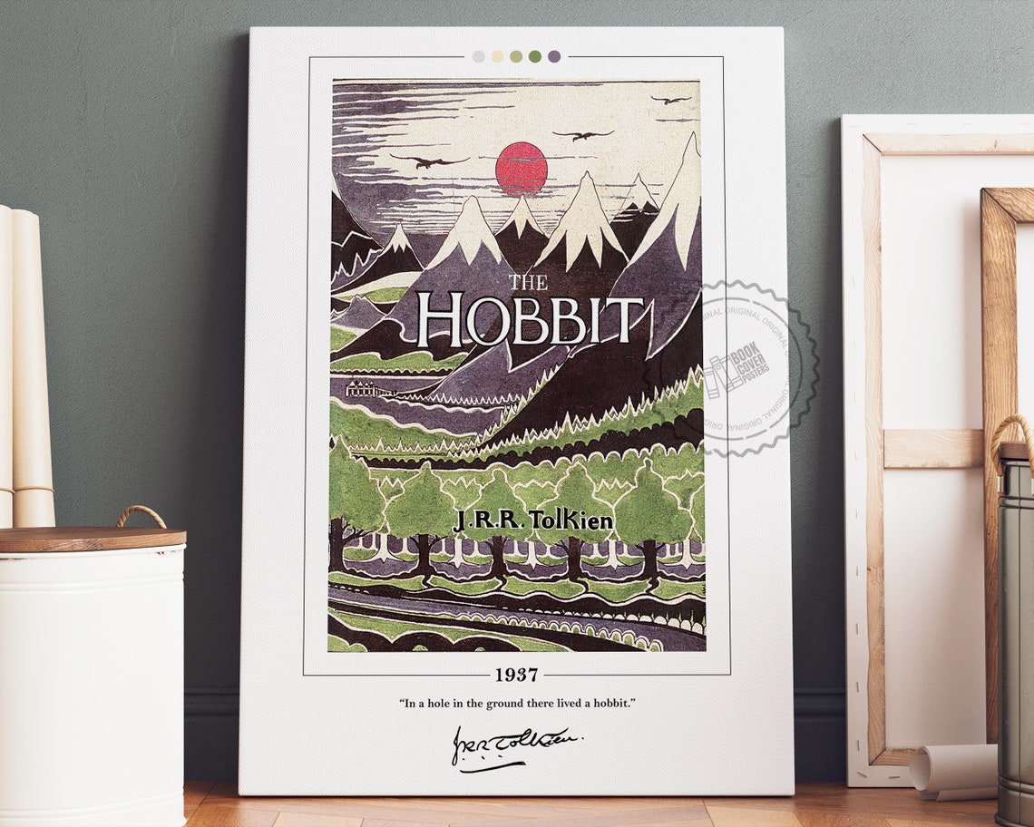 The Hobbit Book Cover Poster J. R. R. Tolkien the Hobbit - Etsy