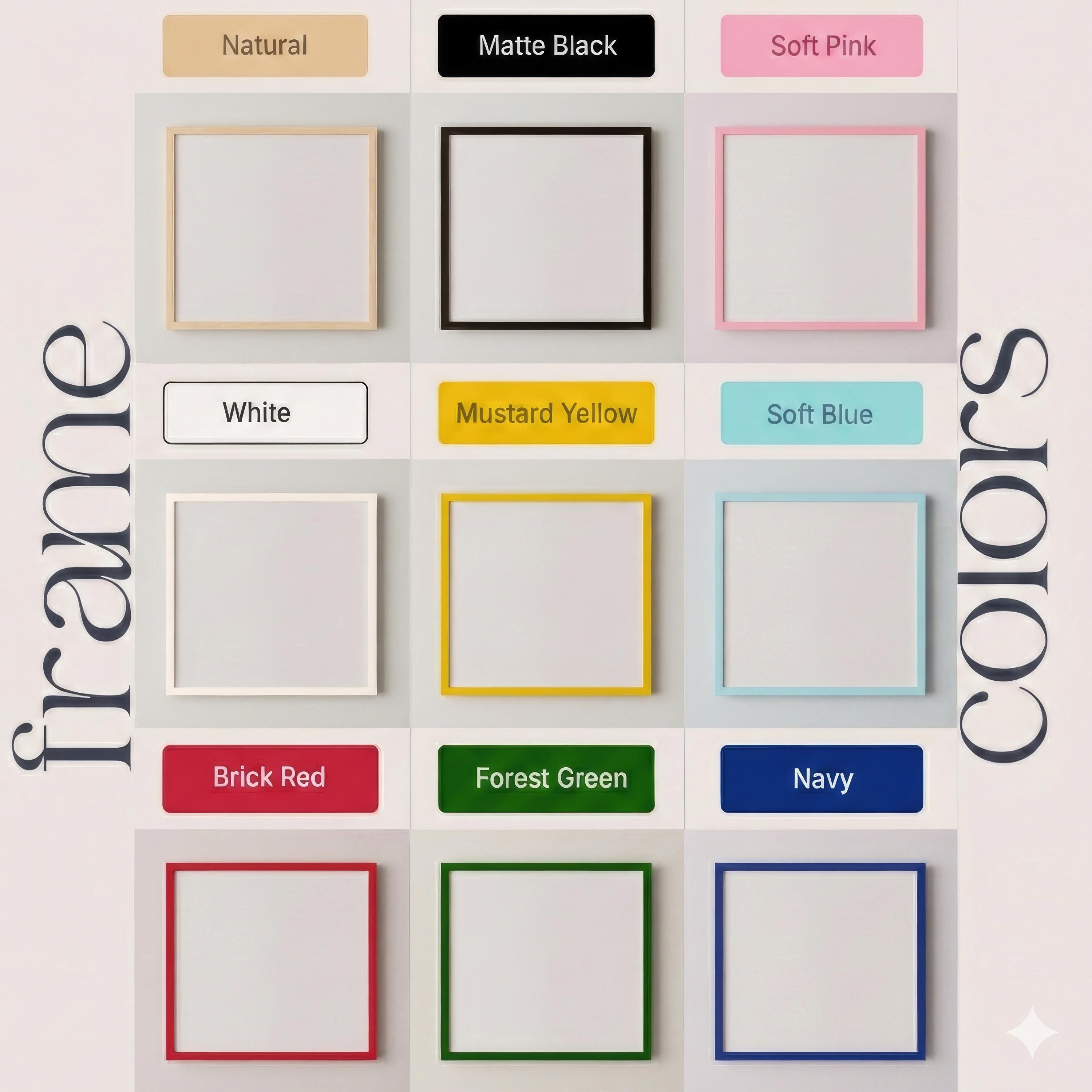 Square Green Wood Frame With 9 Colors, Wood Picture Frame, Photo Frame ...