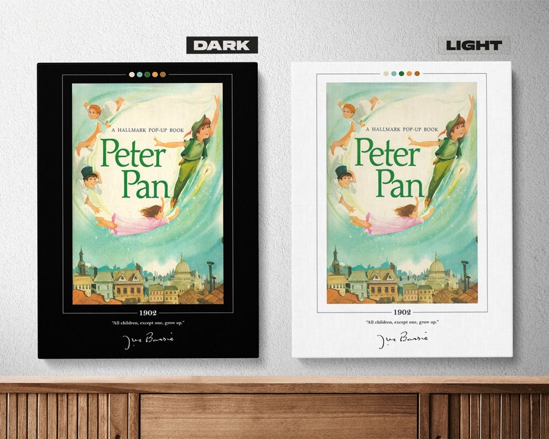 Peter Pan Book Cover Poster J. M. Barrie Peter Pan Poster - Etsy