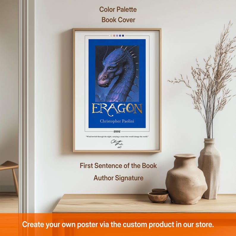 Eragon Book Cover Poster | Christopher Paolini, Eragon Poster, Eragon ...