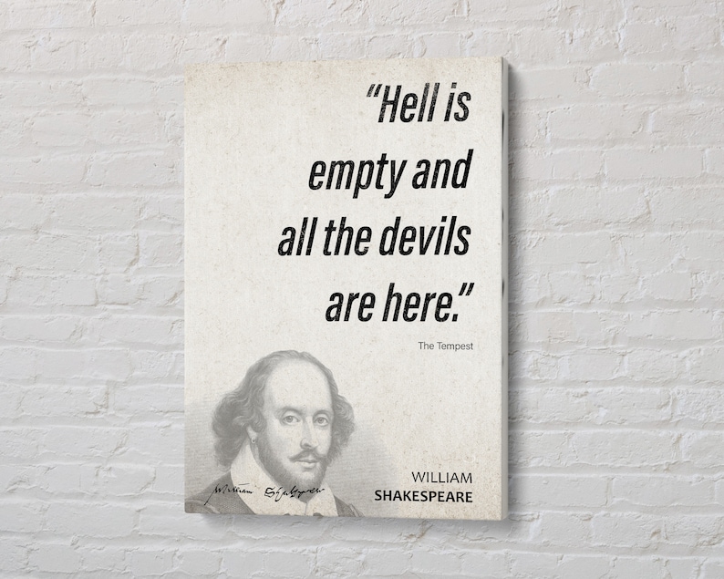William Shakespeare Quote Wall Art the Tempest Quote Poster - Etsy