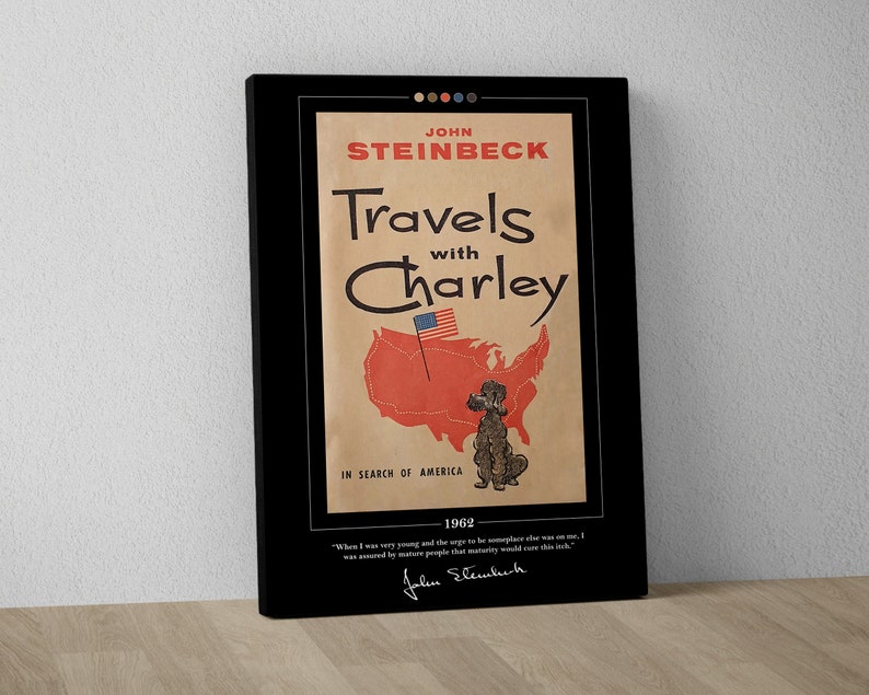 Travels With Charley Book Cover Poster John Steinbeck - Etsy