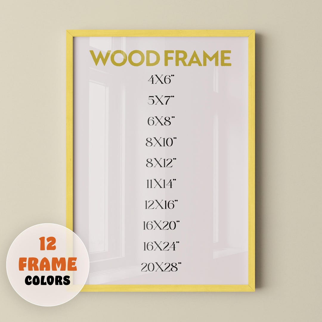 Yellow Wood Frame With 12 Colors, Wood Picture Frame, Photo Frame ...