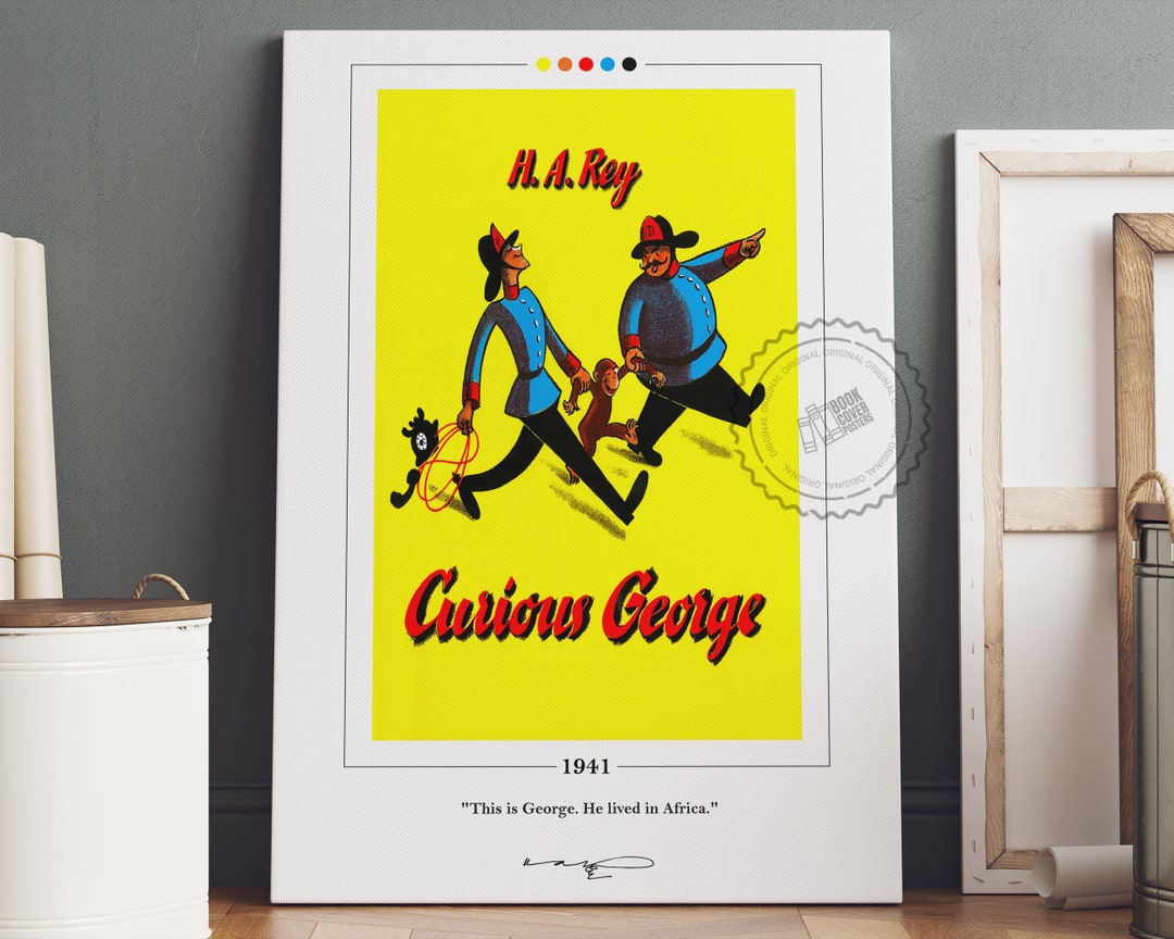 Curious George Book Cover Poster | H. A. Rey, Curious George Poster ...