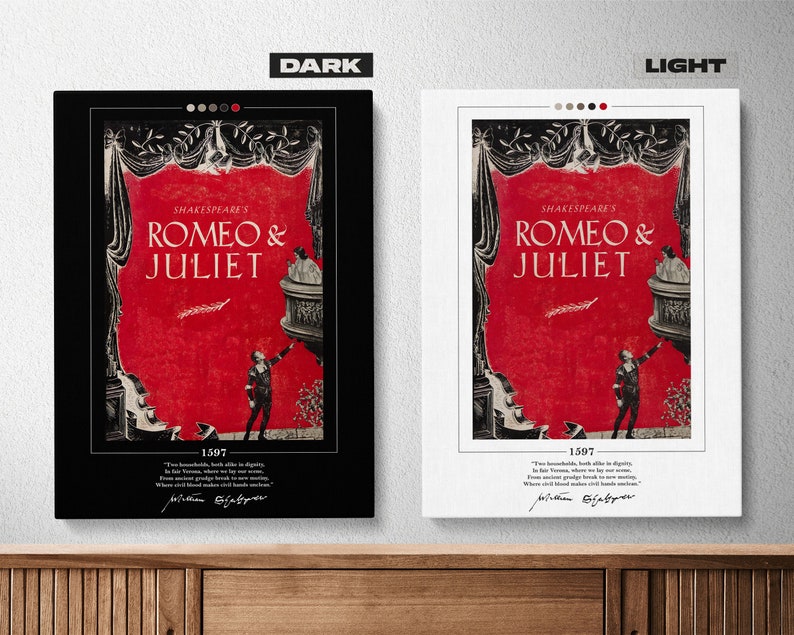 Romeo and Juliet Book Cover Poster William Shakespeare - Etsy