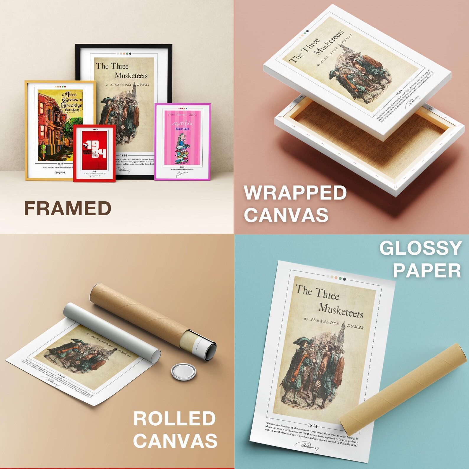 The Three Musketeers Book Cover Poster | Alexandre Dumas, the Three ...