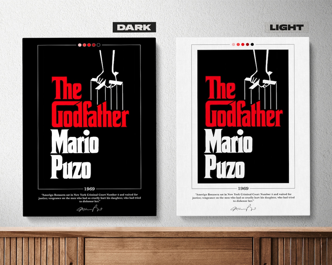 The Godfather Book Cover Poster Mario Puzo the Godfather - Etsy