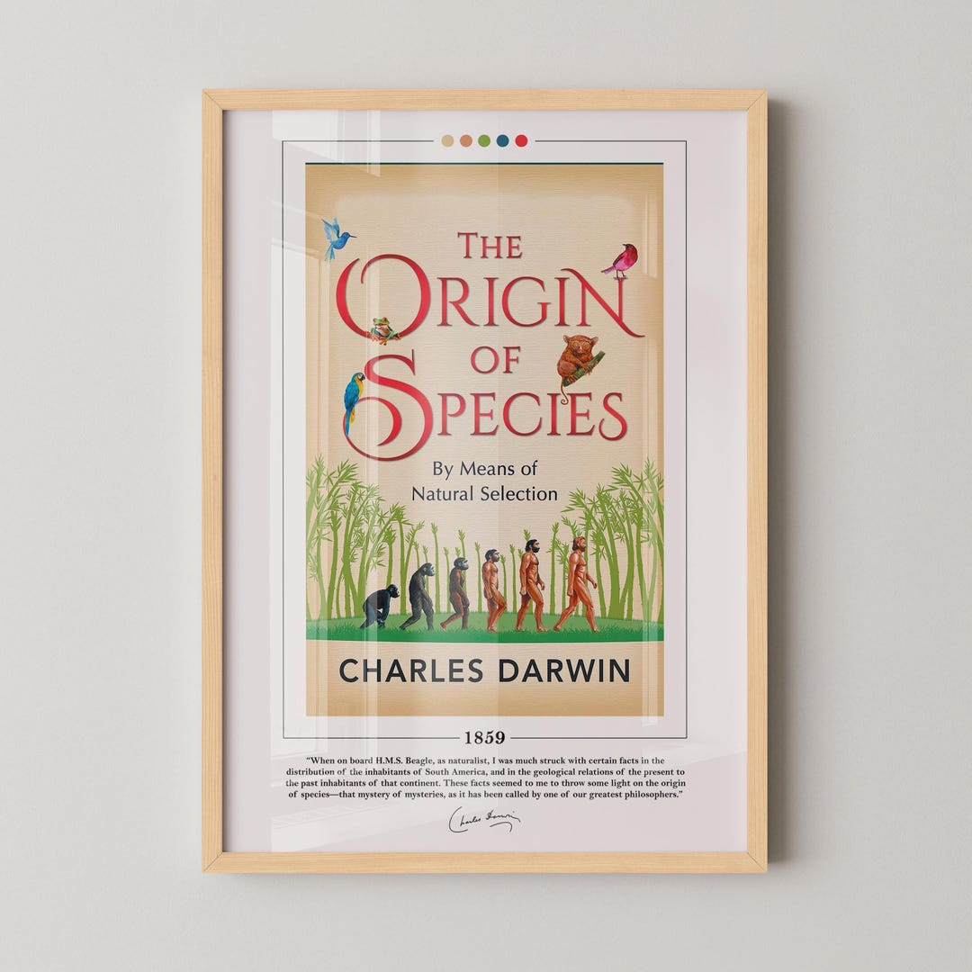 The Origin of Species Book Cover Poster | Charles Darwin, Origin of ...
