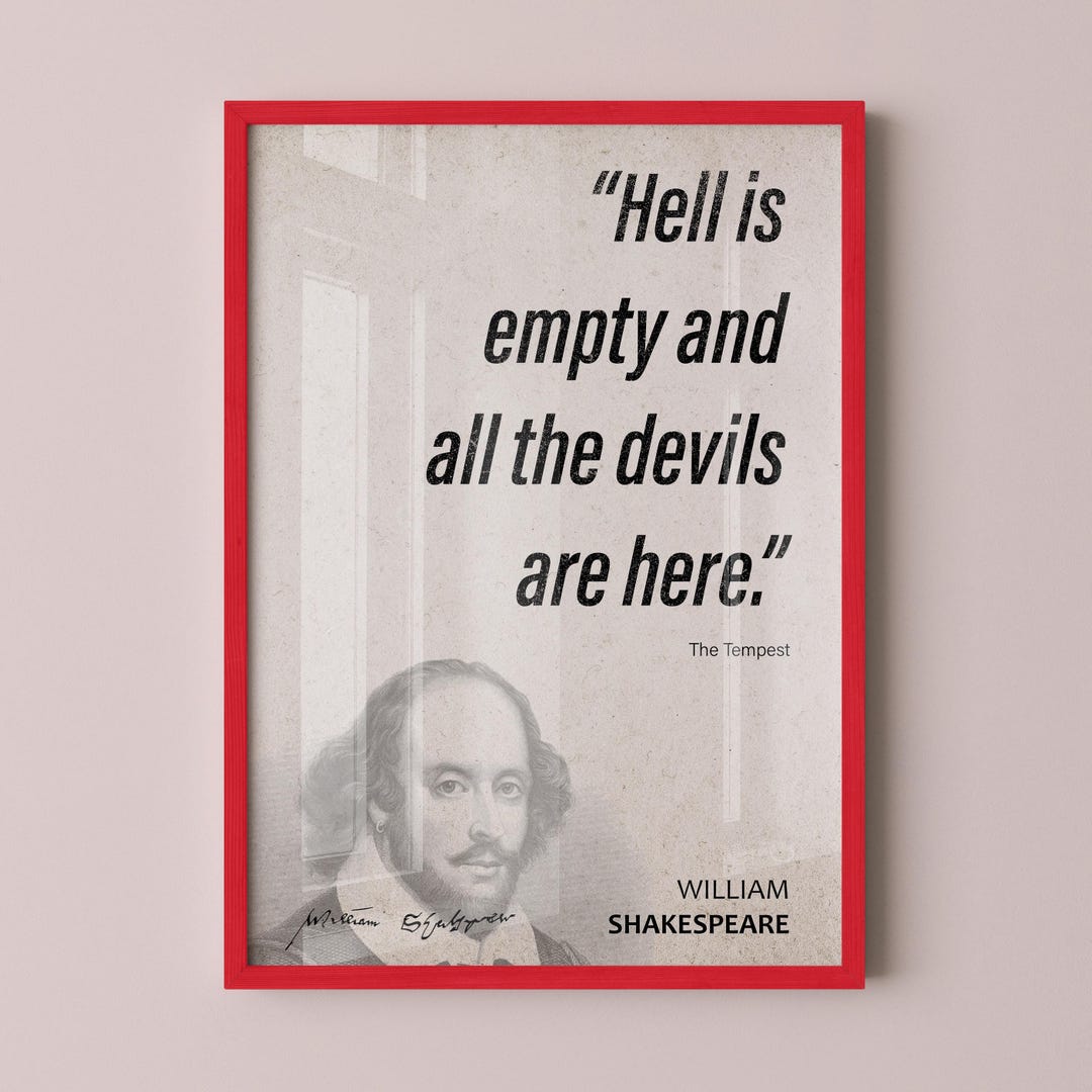 William Shakespeare Quote Wall Art | the Tempest Quote Poster, Quote ...
