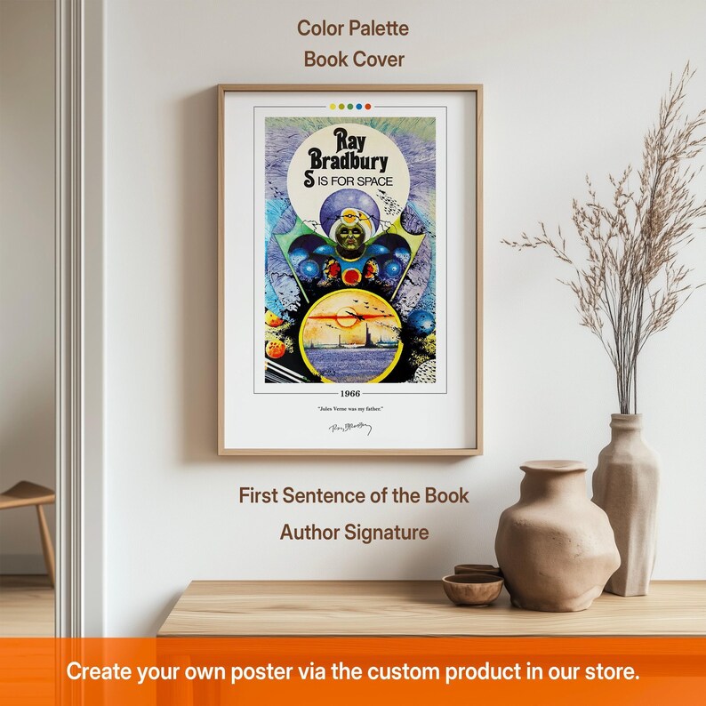 S is for Space Book Cover Poster | Ray Bradbury, S is for Space Poster ...
