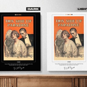 This Side of Paradise Book Cover Poster | F. Scott Fitzgerald, This ...