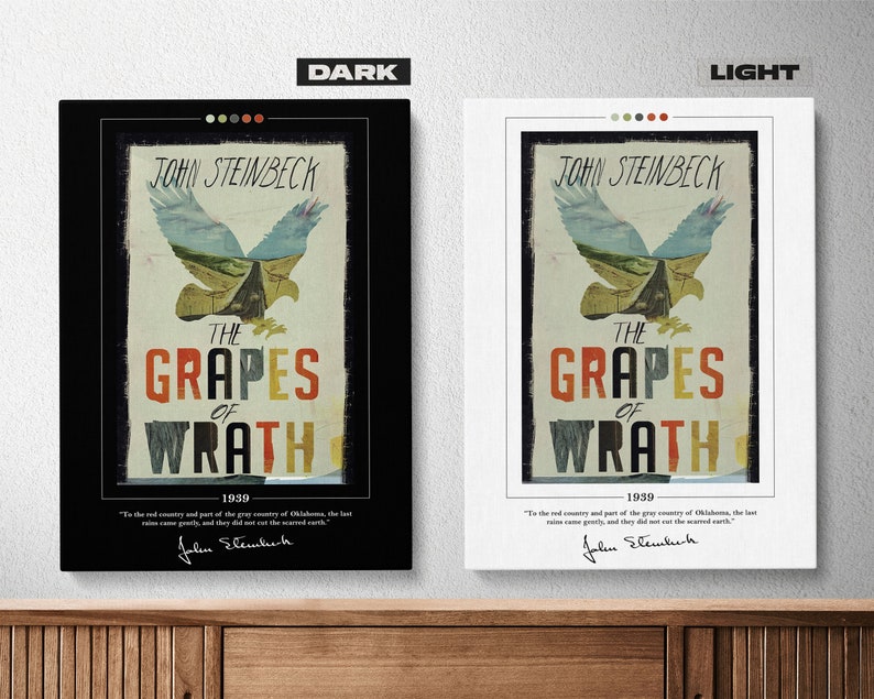 The Grapes of Wrath Book Cover Poster John Steinbeck the - Etsy