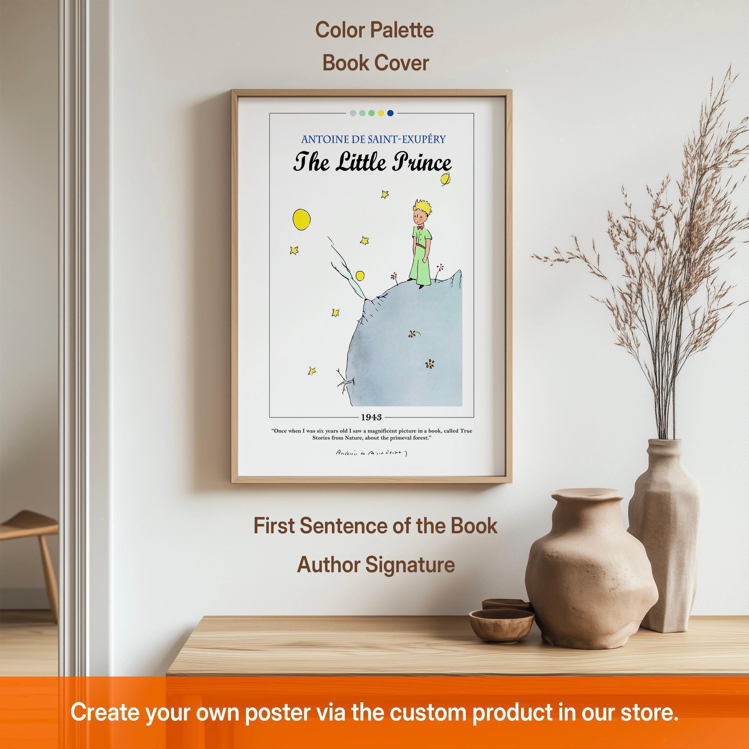 The Little Prince Book Cover Poster | Antoine De Saint-exupéry, the ...