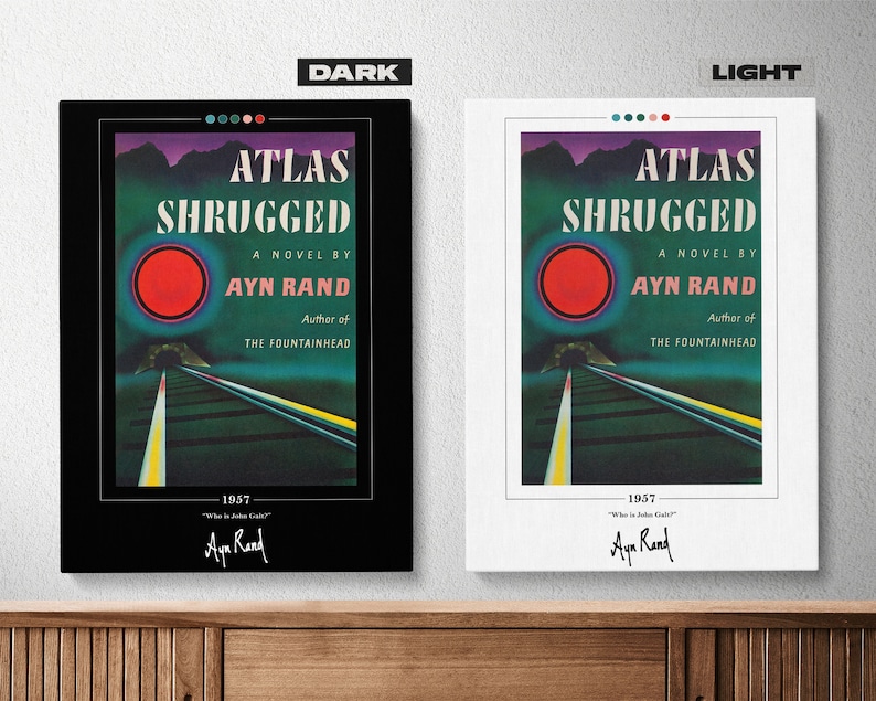 Atlas Shrugged Book Cover Poster Ayn Rand Atlas Shrugged - Etsy