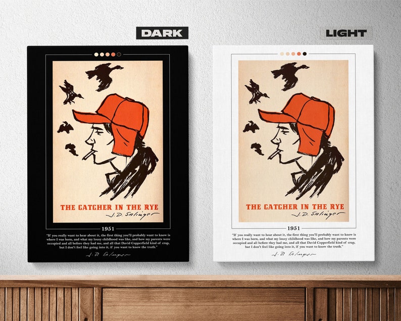 The Catcher in the Rye Book Cover Poster J. D. Salinger the - Etsy