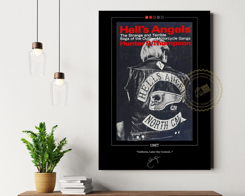Hell's Angels Book Cover Poster Hunter S. Thompson - Etsy