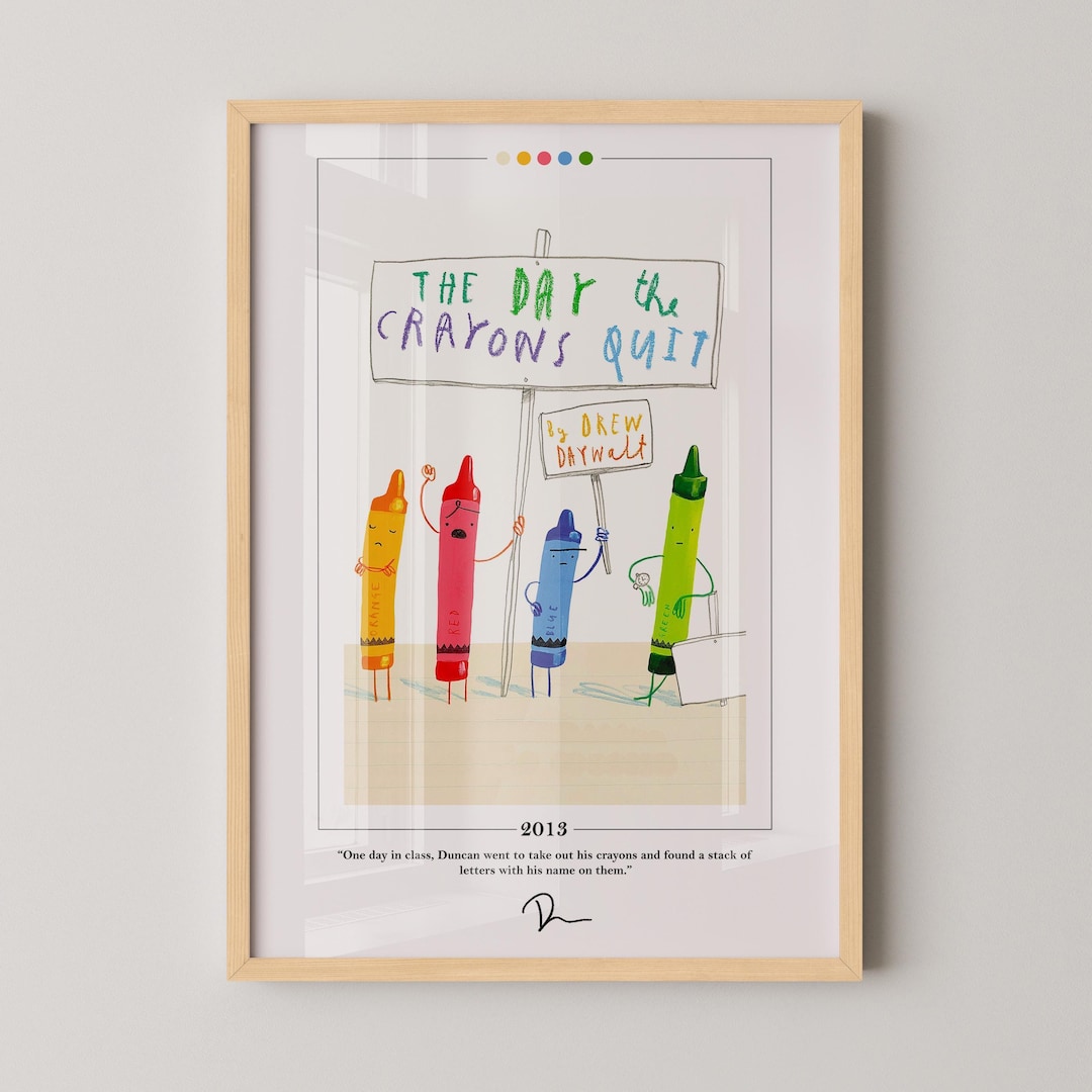 The Day the Crayons Quit Book Cover Poster | Drew Daywalt, the Day the ...