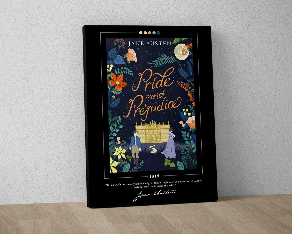 Pride and Prejudice Book Cover Poster Jane Austen Pride and - Etsy