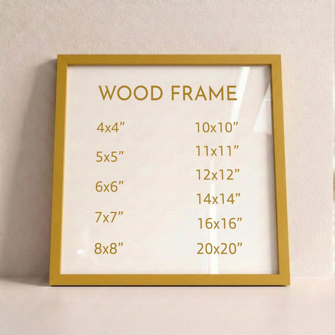 Square Yellow Wood Frame With 9 Colors, Wood Picture Frame, Photo Frame ...