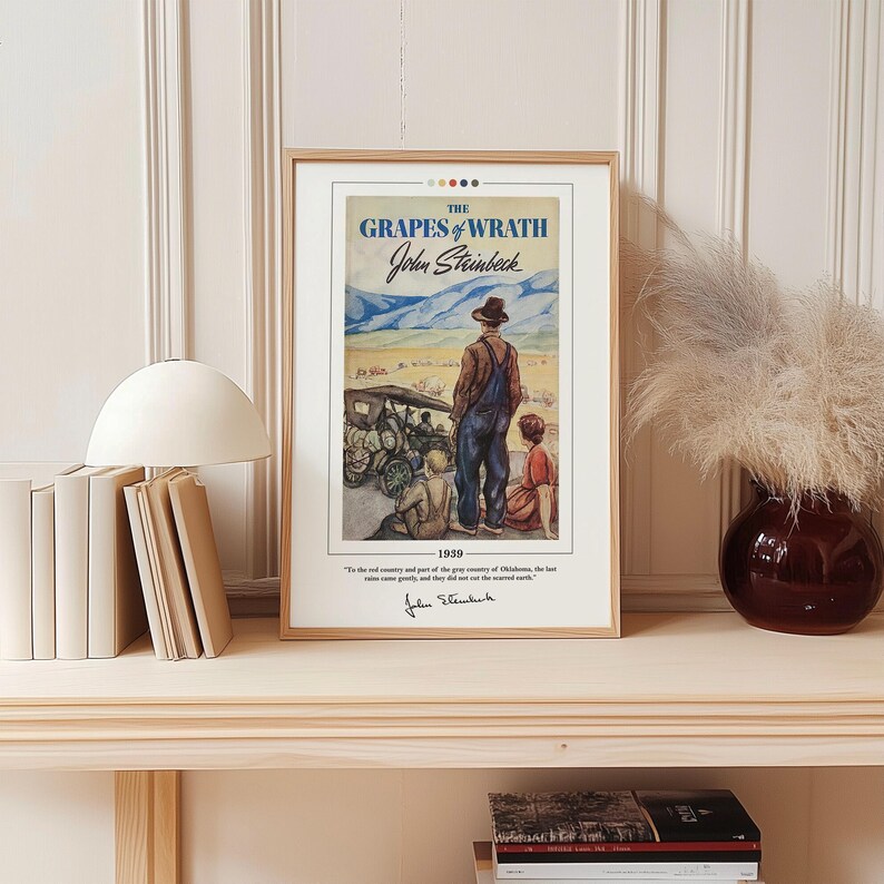 The Grapes of Wrath Book Cover Poster | John Steinbeck, the Grapes of ...